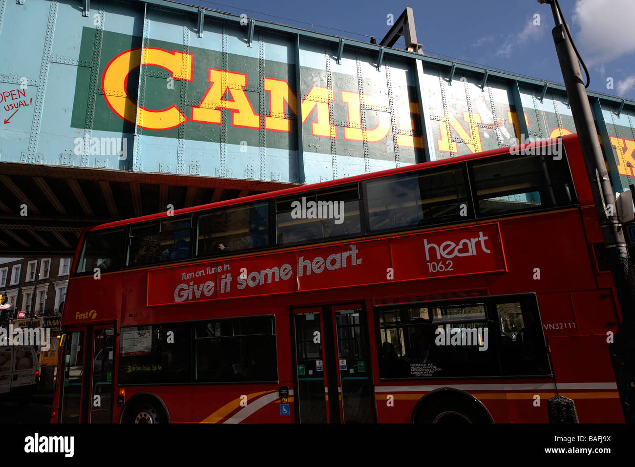 Camden Lock market railway bridge London England Stock Photo - Alamy
