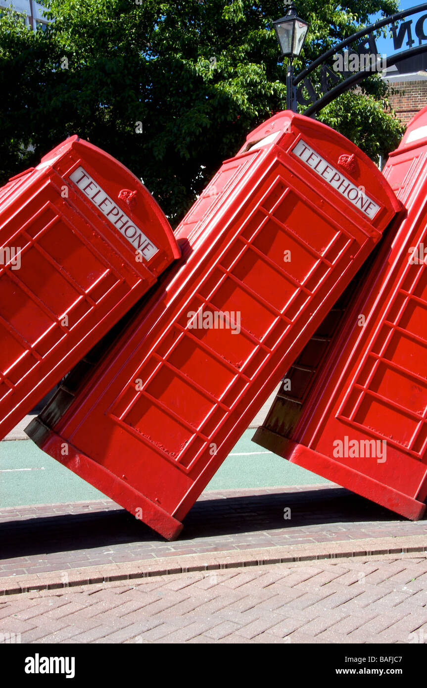 Red telephone boxes kingston hi-res stock photography and images - Alamy