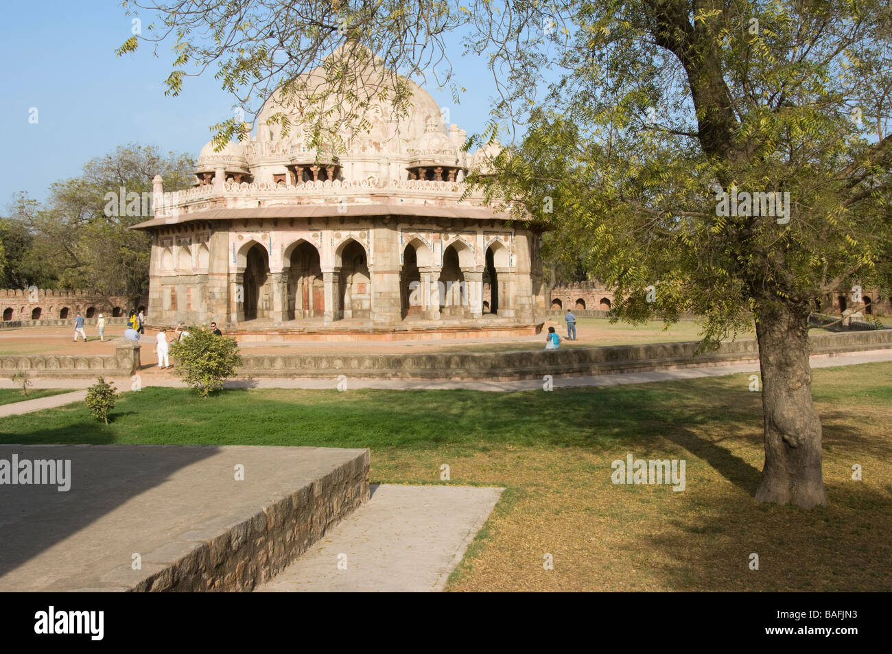Octagonal tomb of Isa Khan Delhi India Stock Photo - Alamy