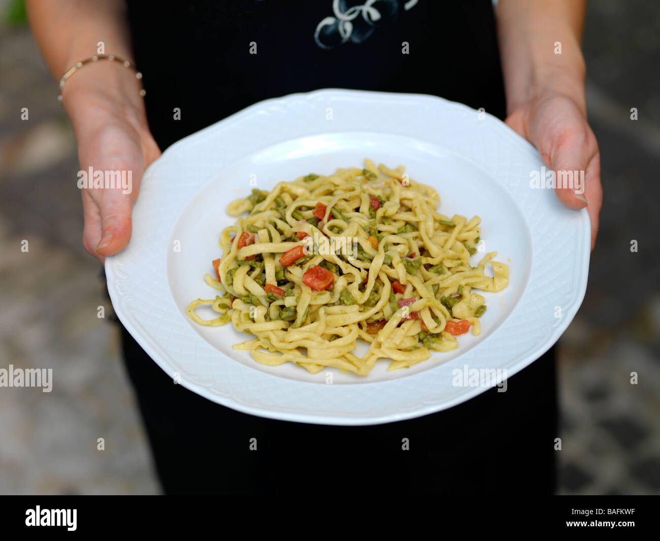 Handmade strangozzi pasta Stock Photo - Alamy