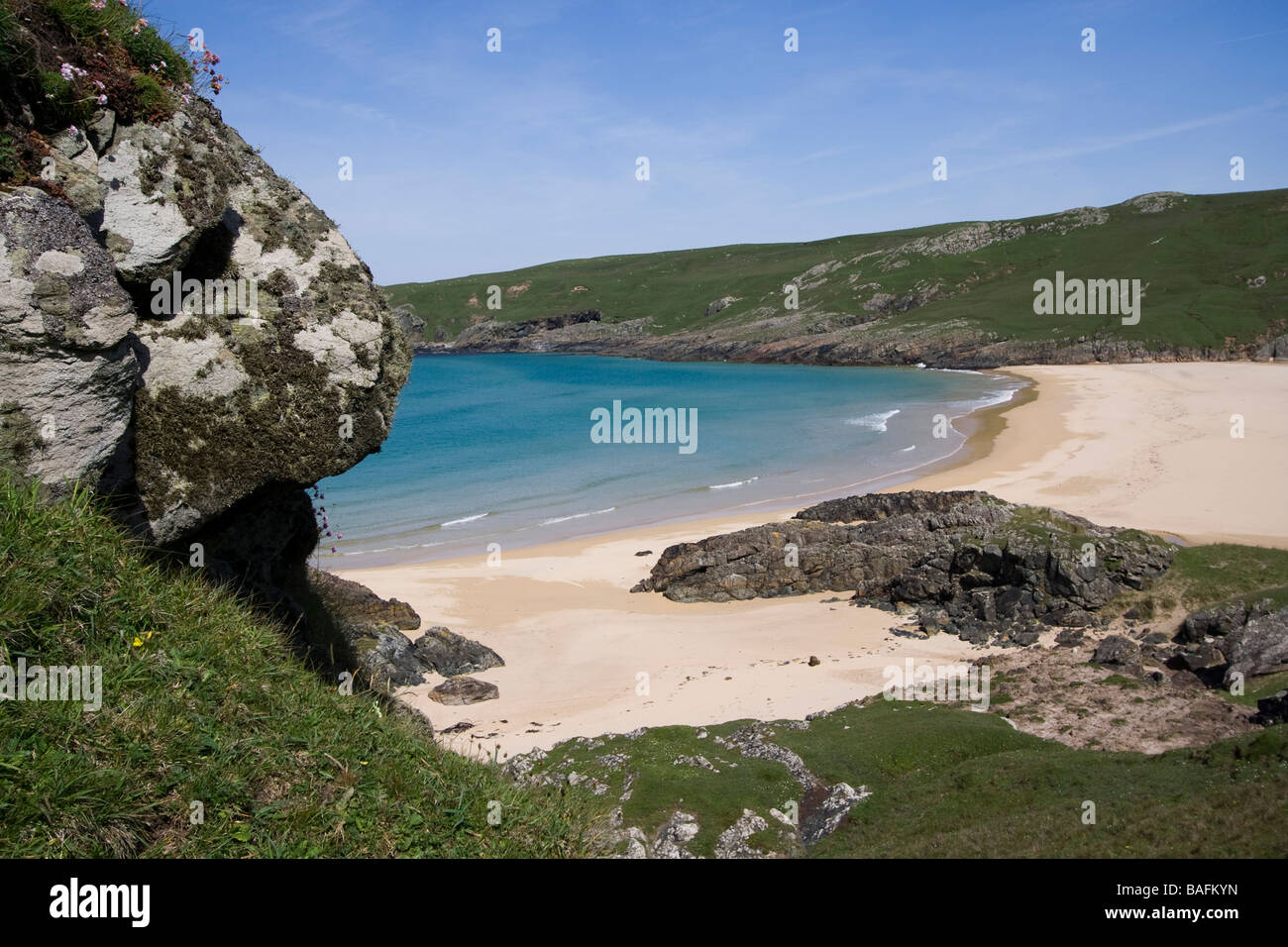 remote lossit bay beach surf isle of islay scotland uk gb Stock Photo ...