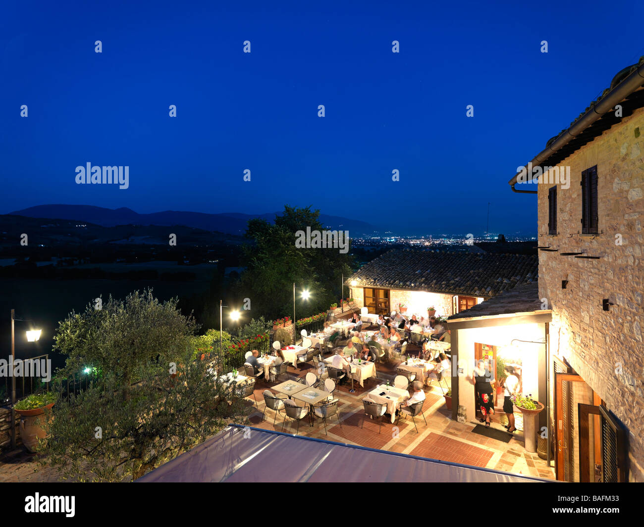 A late evening under the clear sky in Spello, Italy Stock Photo - Alamy