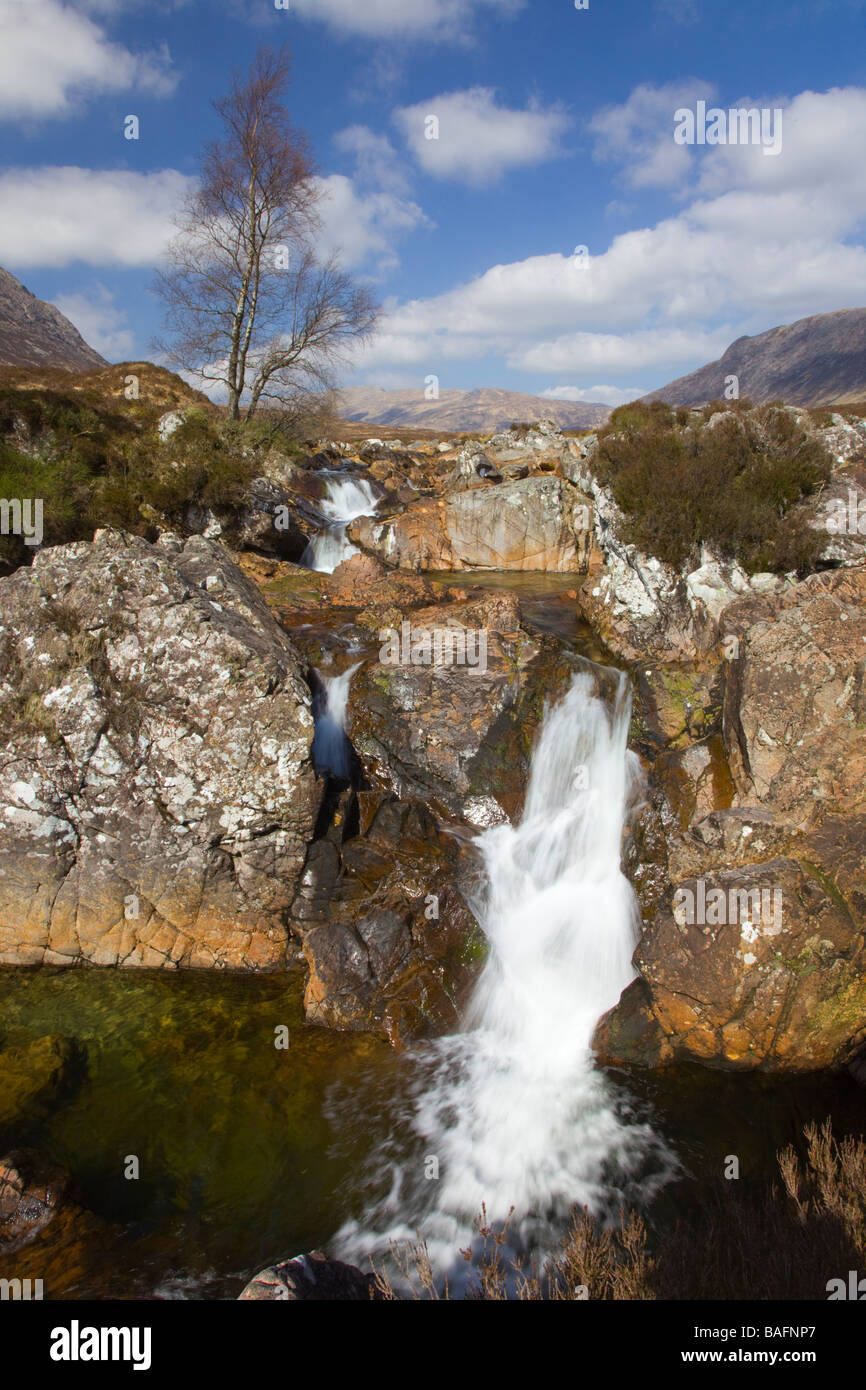 Waterfall on the River Coupall in Glencoe Stock Photo - Alamy