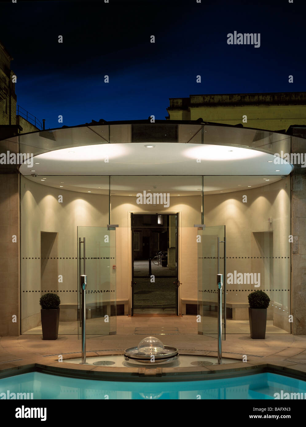 thema bath spa exterior view-dusk shot in cross bath Stock Photo - Alamy