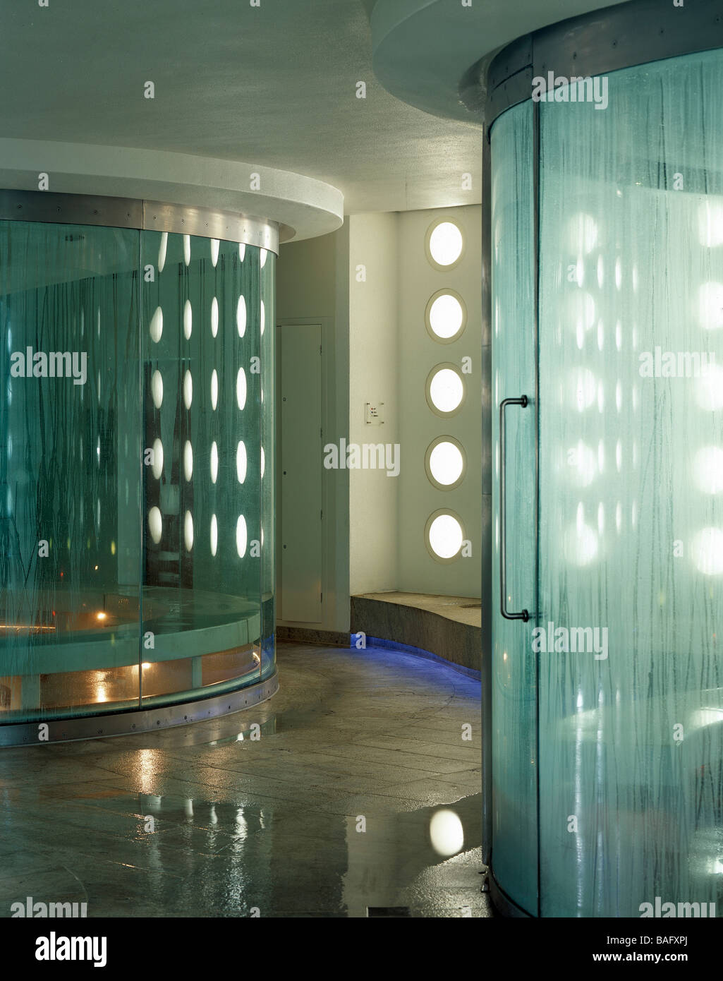 thema bath spa interior view-steam room Stock Photo - Alamy