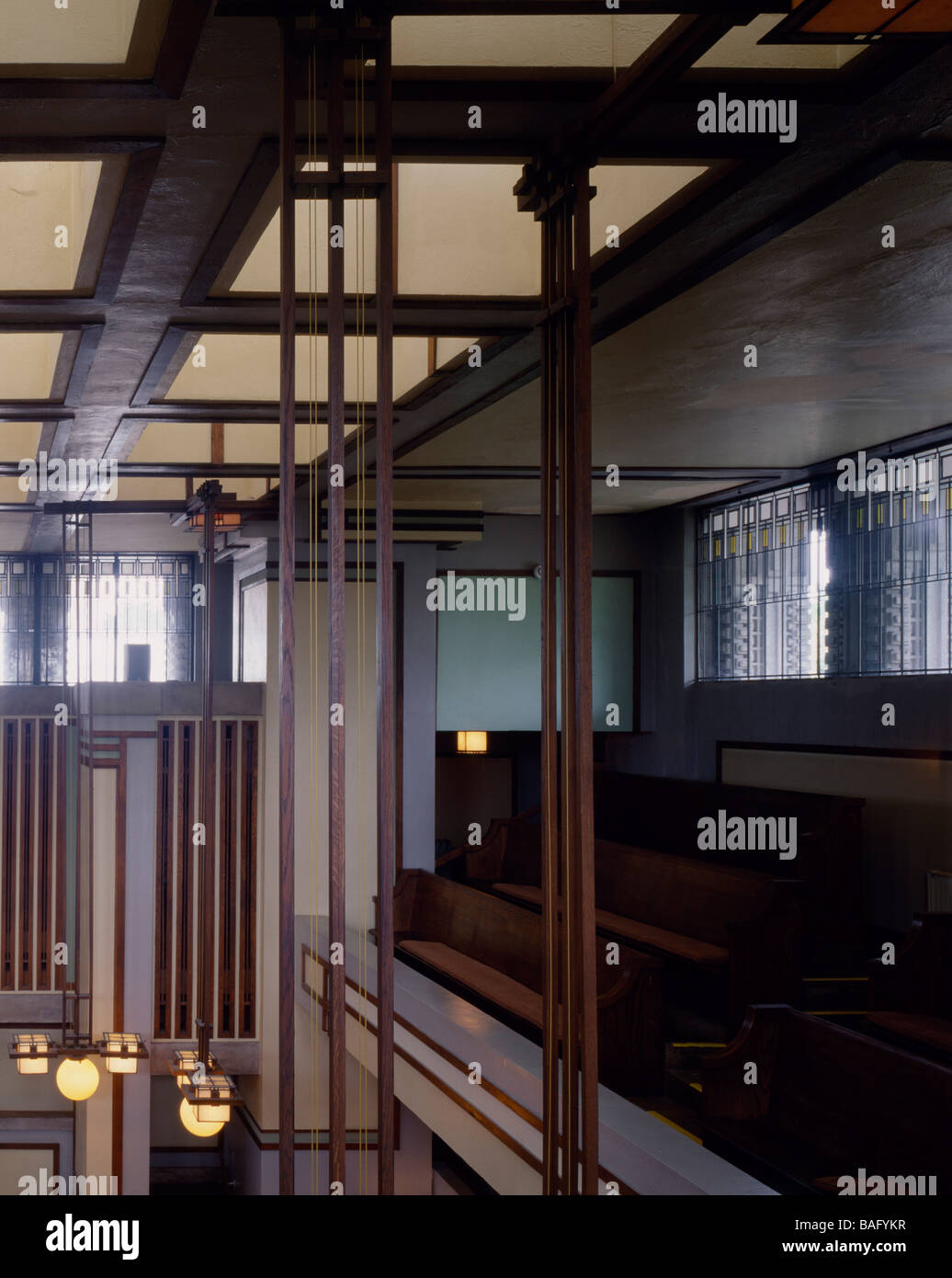 Unity Temple, United States, Frank Lloyd Wright, Unity temple upper ...