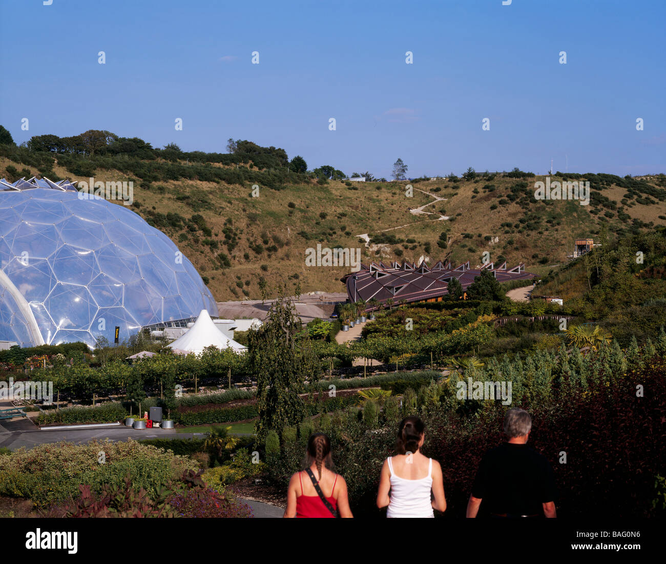 the core at the eden project distant view Stock Photo - Alamy