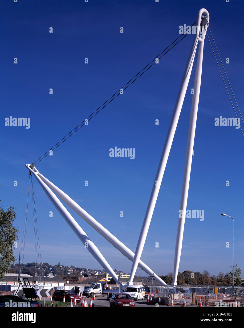 newport pedestrian bridge overall exterior view Stock Photo - Alamy