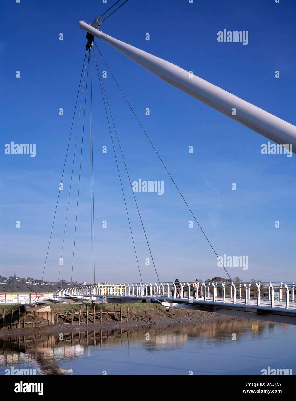 newport pedestrian bridge overall exterior view Stock Photo - Alamy