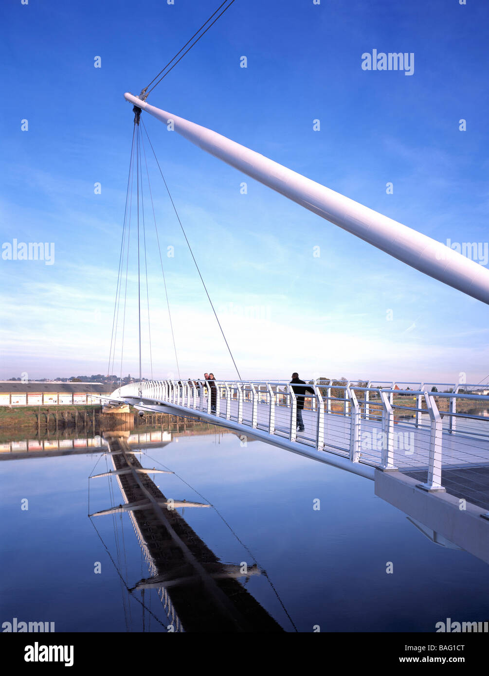 newport pedestrian bridge overall exterior view Stock Photo - Alamy