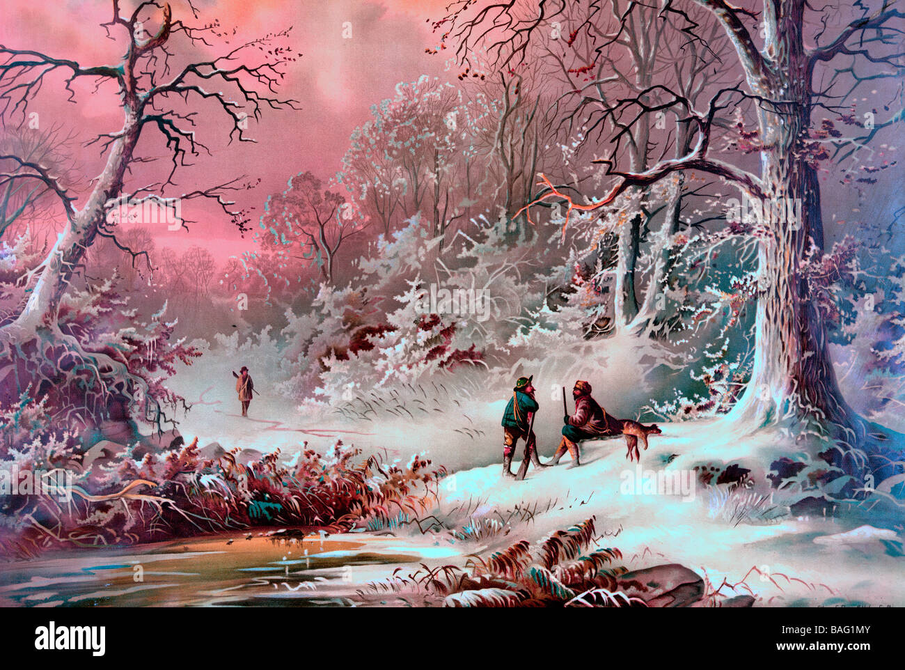 American winter in the woods Stock Photo - Alamy