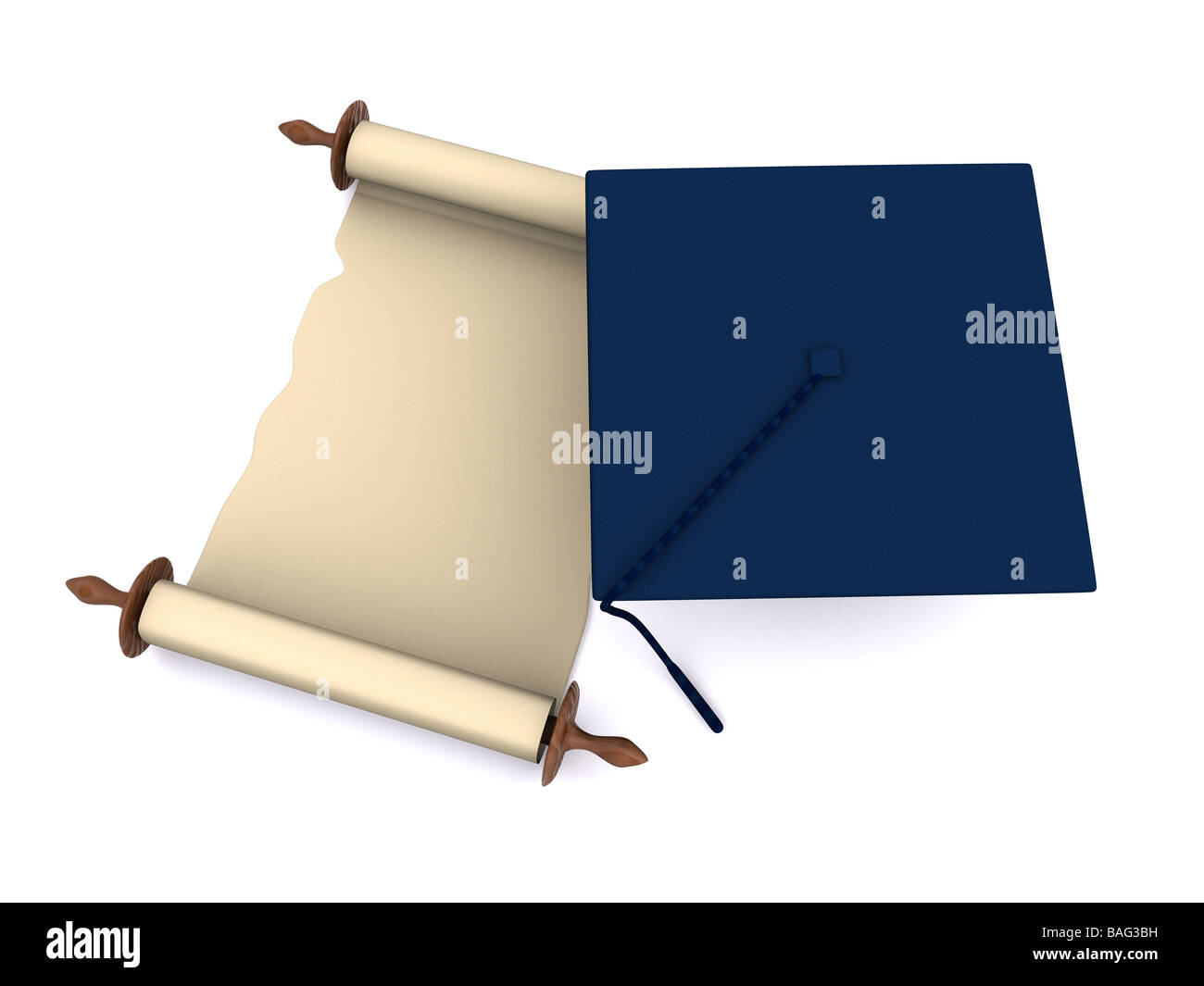 graduation objects on white 3d Stock Photo - Alamy