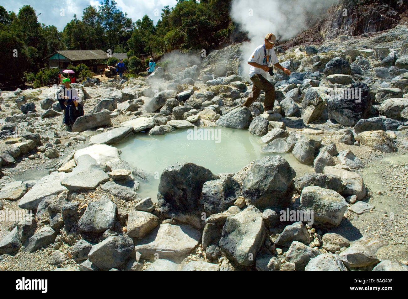 Hot springs at Tangkuban Prahu , Bandung , Indonesia Stock Photo - Alamy