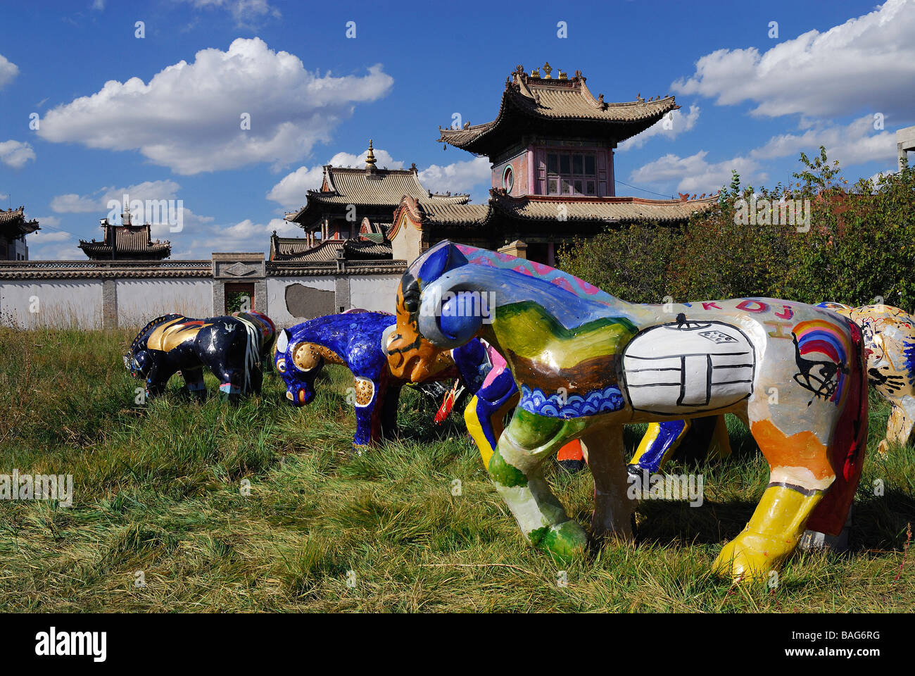 Mongolia, Ulanbaatar, Monastery-Museum of Choijin Lama, fancy horse ...