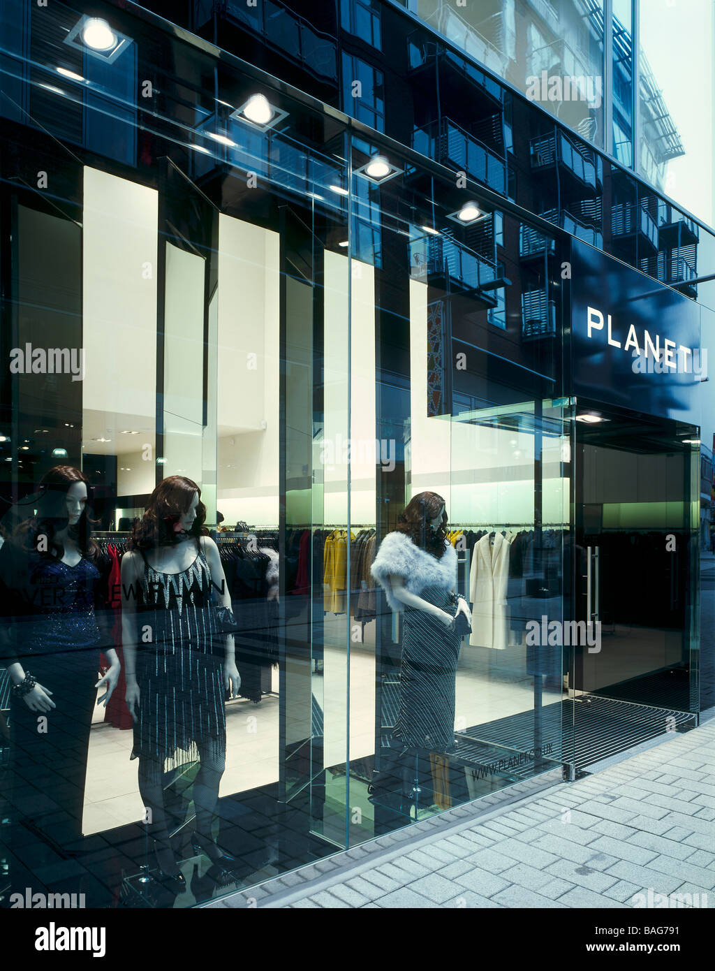 planet shop side angle of window display Stock Photo - Alamy