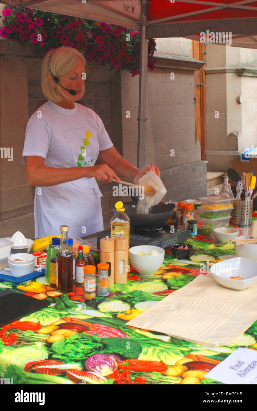 A public healthy eating food demonstration in Newark market place ...