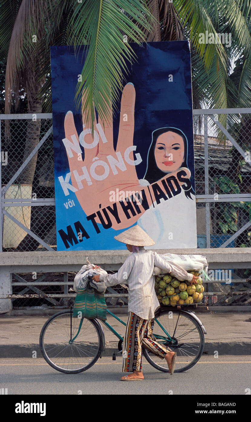 Vietnam, Saigon (Ho Chi Minh City), Aids advertisement Stock Photo - Alamy