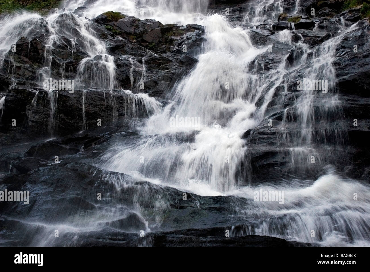 Steall Falls waterfall, Glen Nevis, Highlands, Scotland, UK Stock Photo ...
