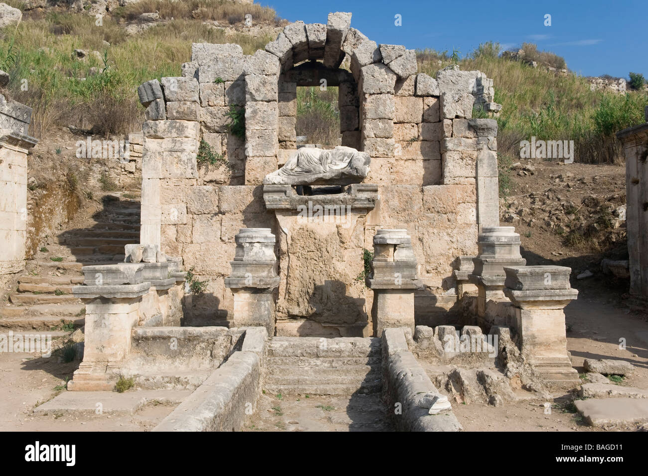 Nymphaeum at the Acropolis bottom Perga Antalya Turkey Stock Photo - Alamy