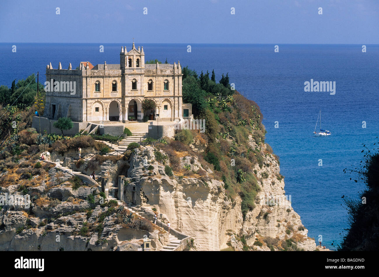 Italy, Calabria,Tropea, the ancient Benedictine monastery Santa Maria ...