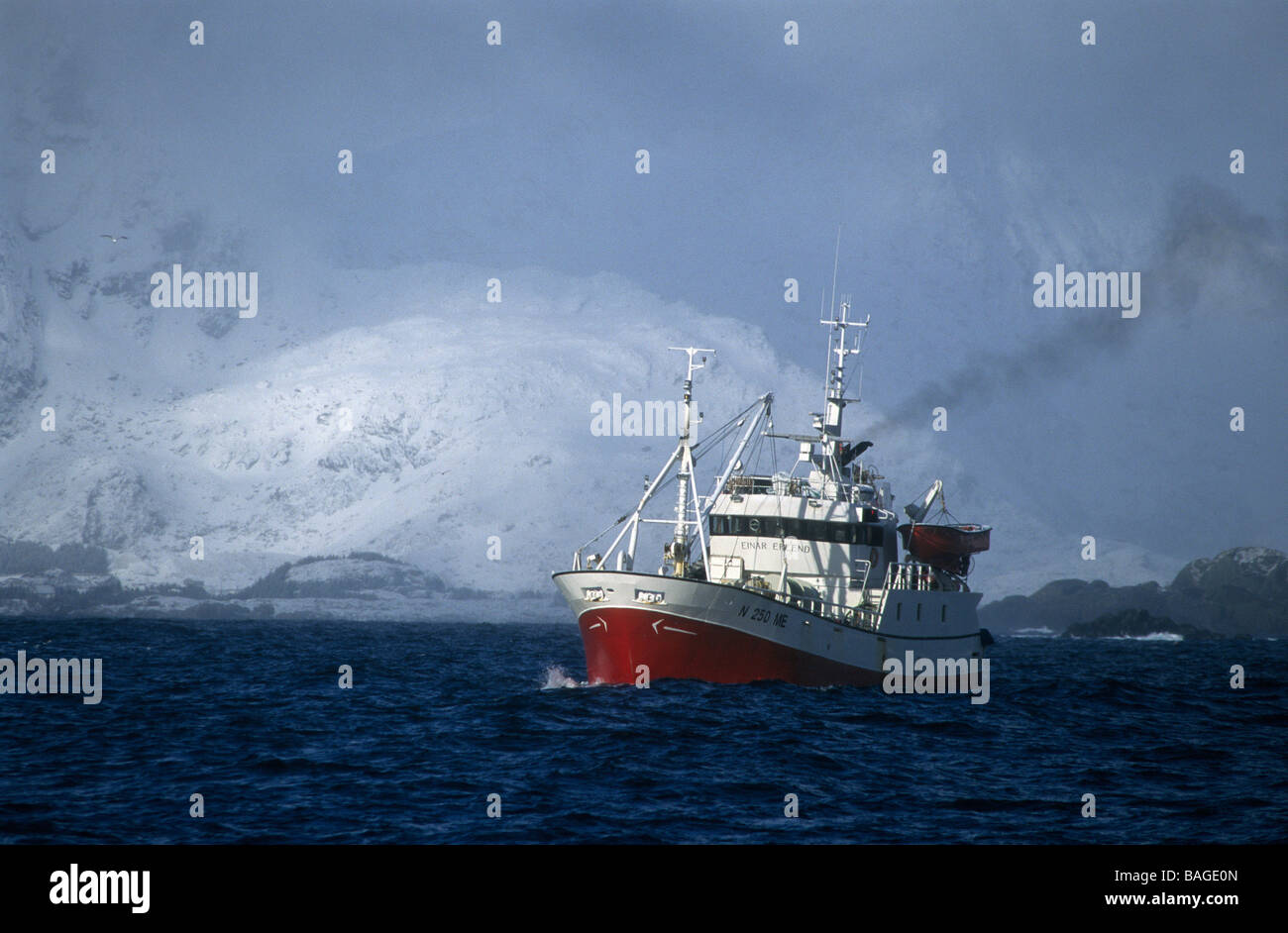 Norway, Nordland County, Lofoten Islands, fishing skrei (cod-fish Stock ...
