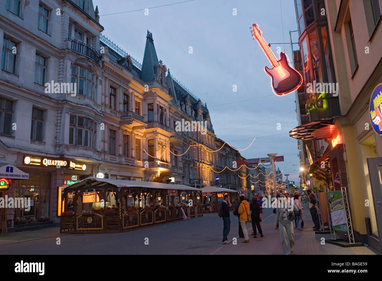 Poland, Lodz region, Lodz, Piotrkowska Street longest pedestrian street ...
