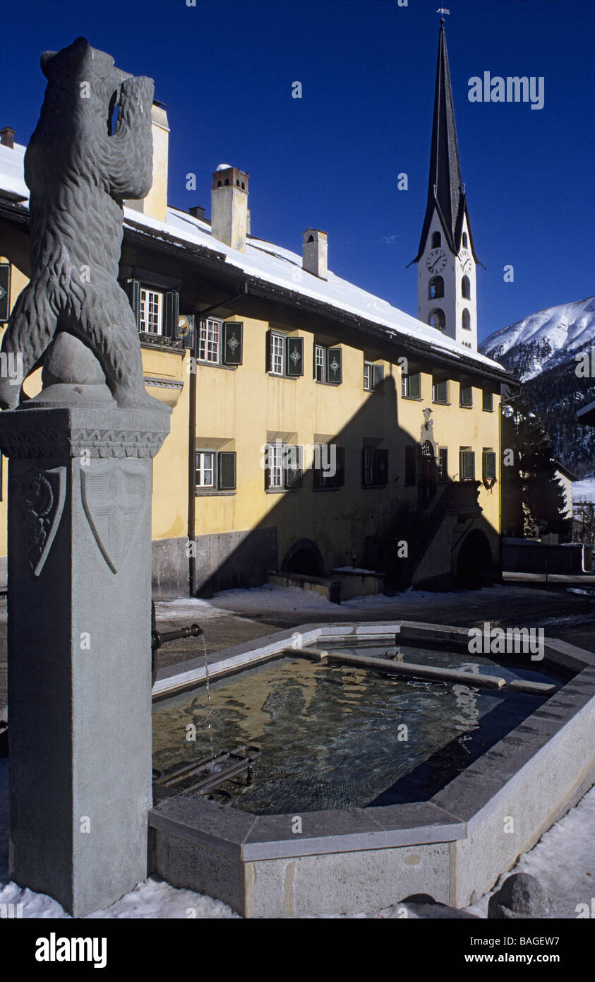 Switzerland, Grisons region, Graubuenden canton, Susch, Planta house ...