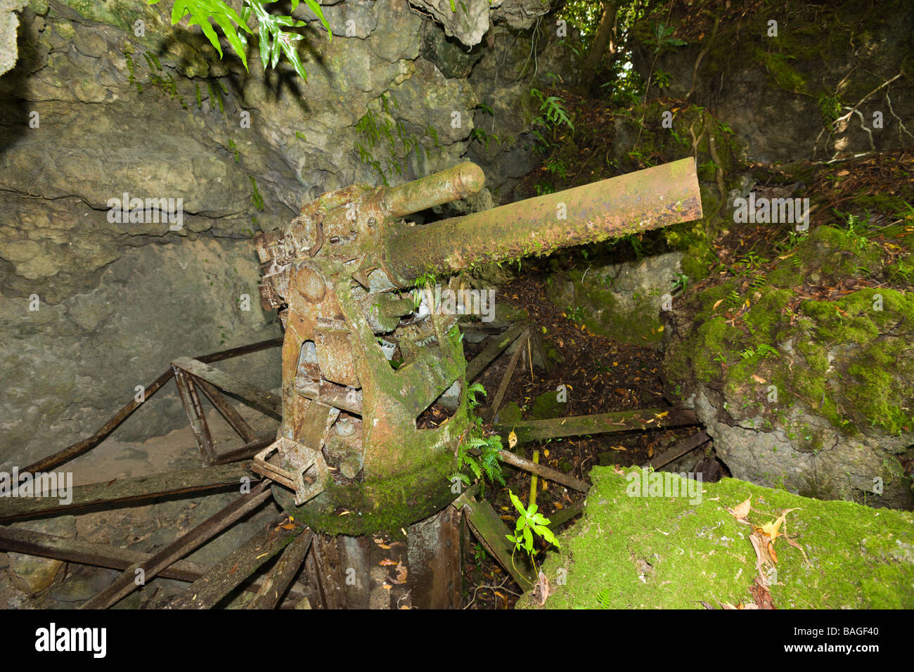 37 mm Gun from II World War Peleliu Island Micronesia Palau Stock Photo ...