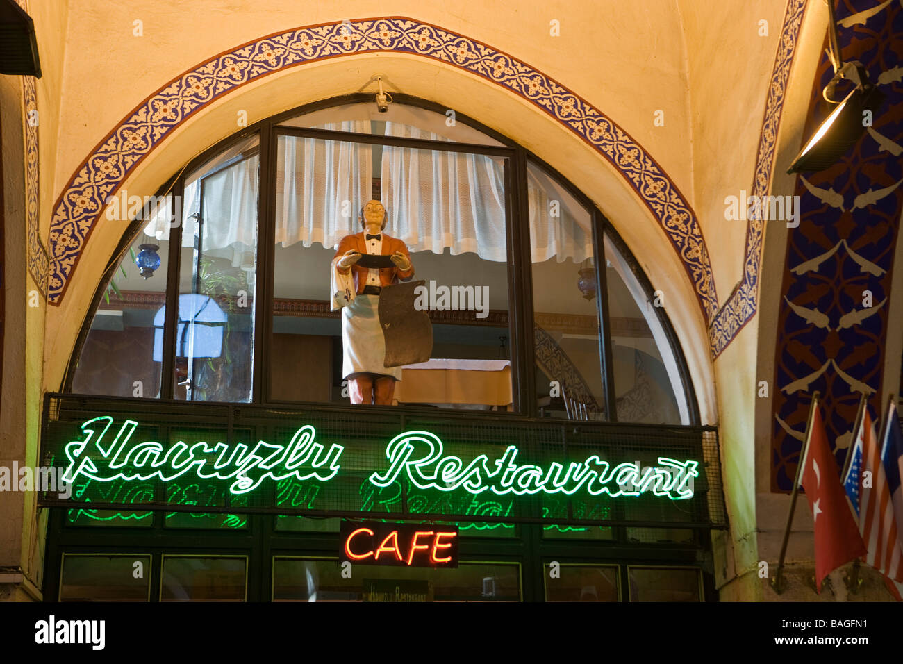 Turkey, Istanbul, sign of a restaurant in the Grand Bazaar Stock Photo ...