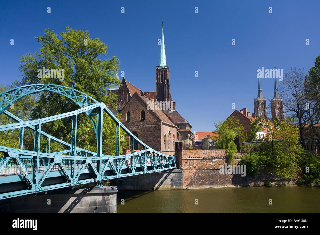 Tumski bridge Ostrow Tumski Wroclaw Poland Stock Photo - Alamy