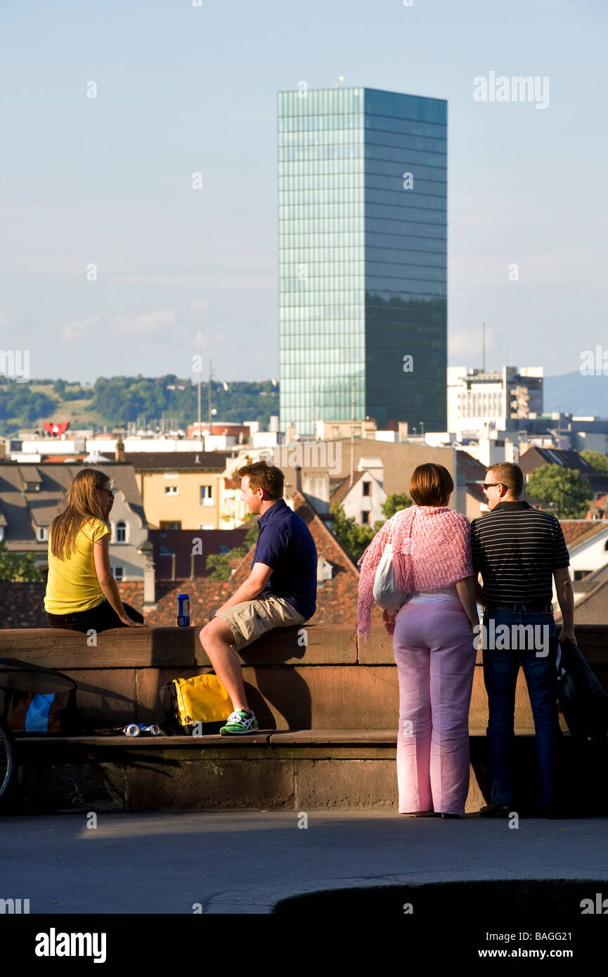 Switzerland, Basel, Tower Fair Messerturm on Messerplatz, the highest ...