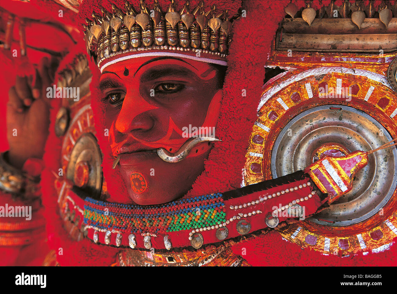 India, Kerala, Dharmadam, Andalur Temple, Teyyam Bhagavathi Stock Photo ...