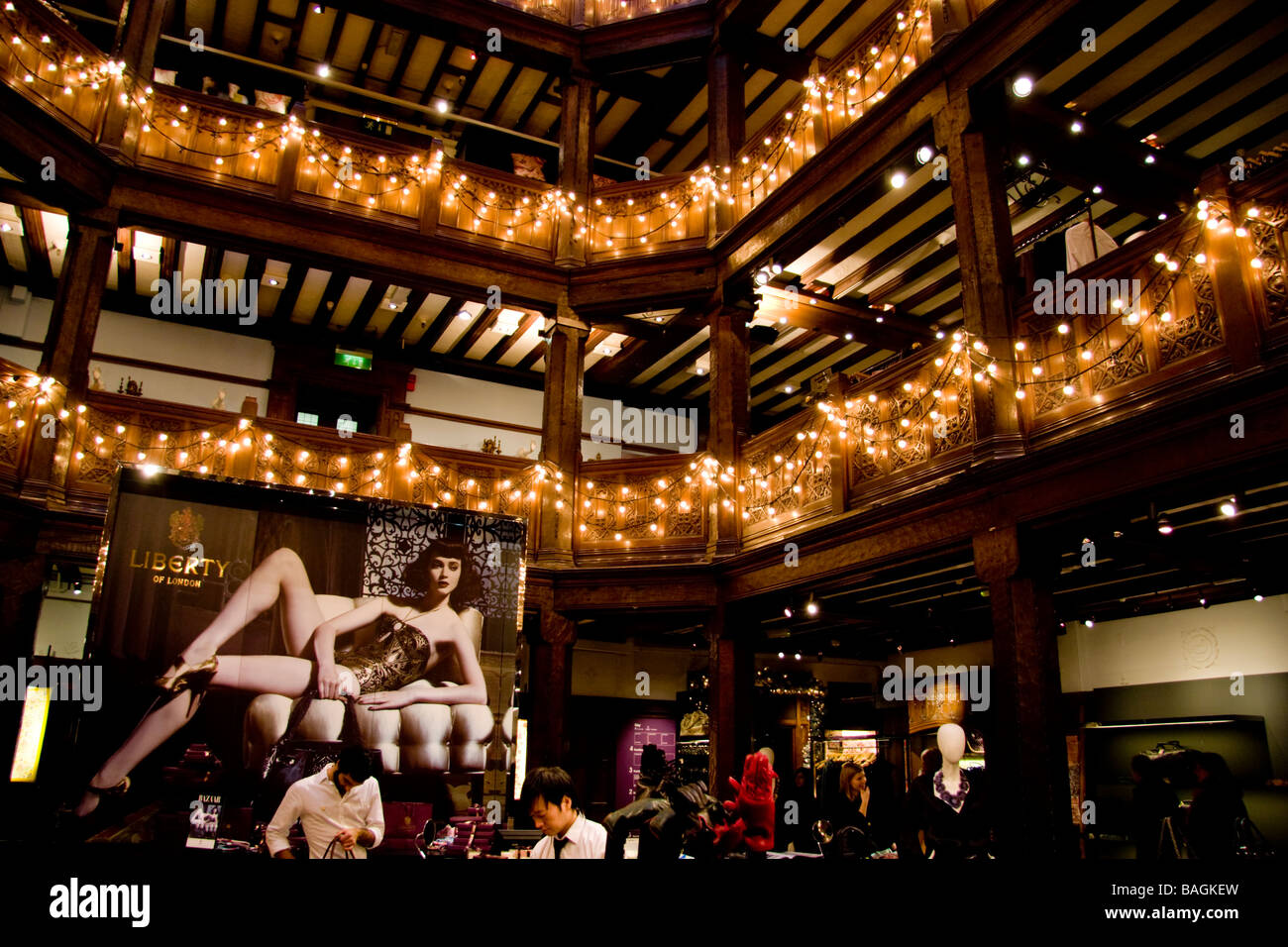 interior of London store liberty's sales-people Stock Photo - Alamy