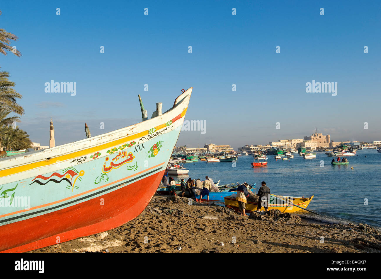 Egypt, Lower Egypt, the Mediterranean Coast, Alexandria, seafront with ...