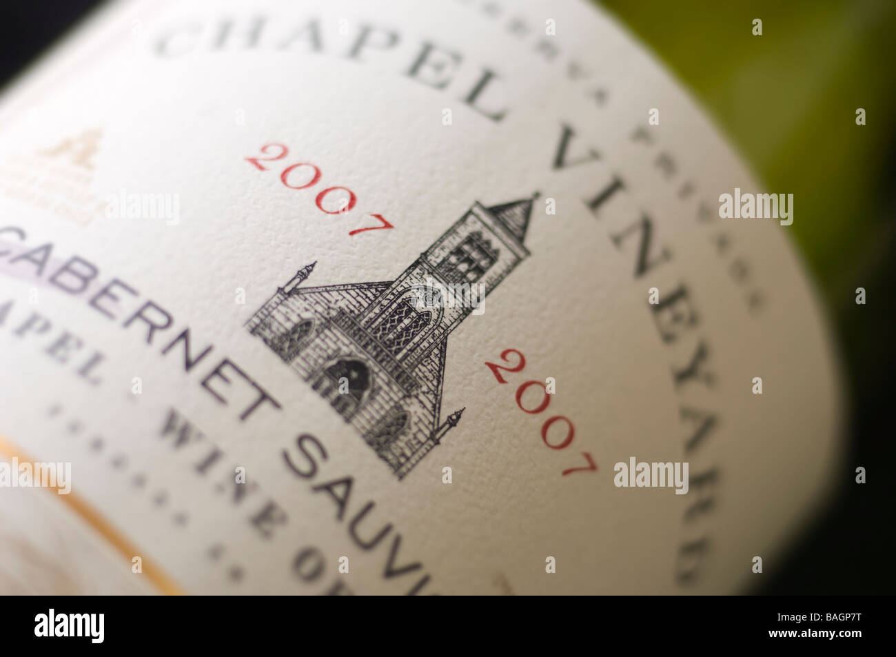 Chile chilean wine bottle label wine of chile date 2007 hi-res stock ...