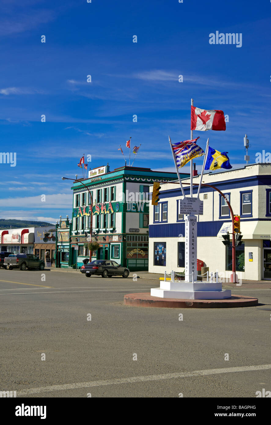 Canada, British Columbia, Dawson Creek, Alaska Highway, Mile Zero ...