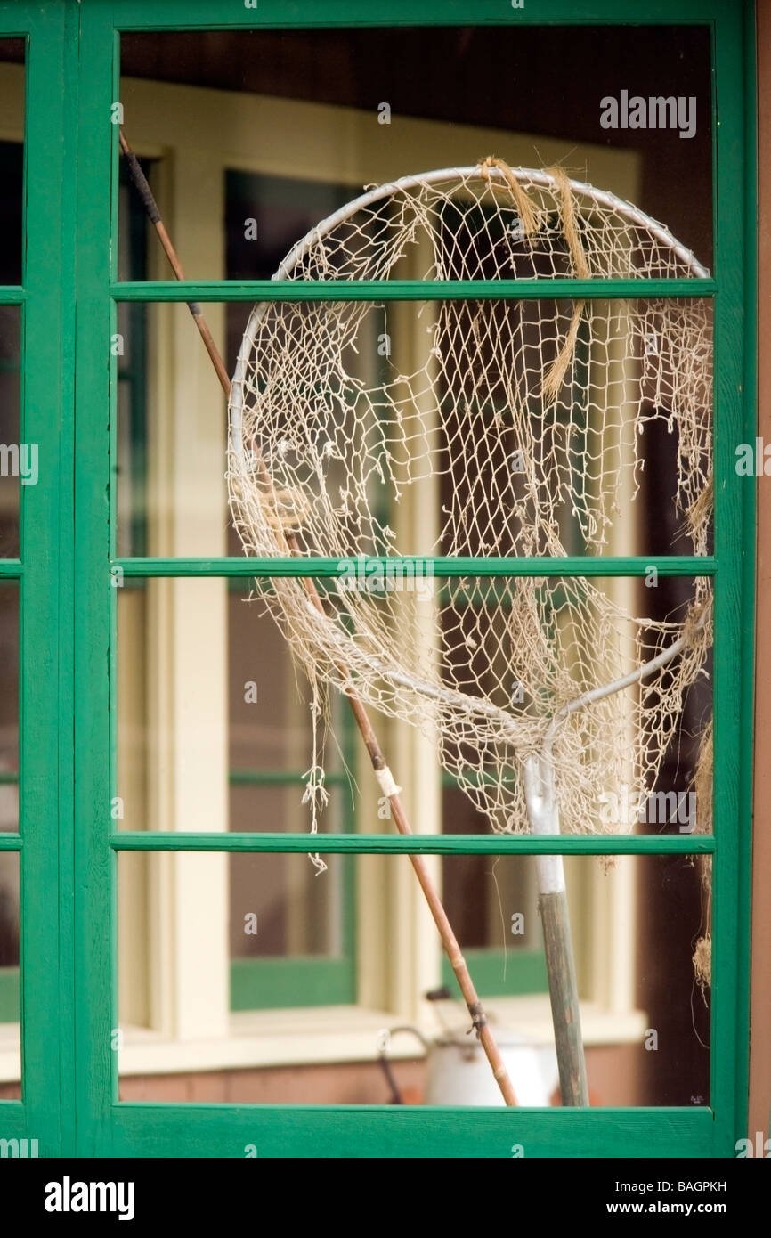 Old Fishing net through window - Cama Beach State Park, Washington ...