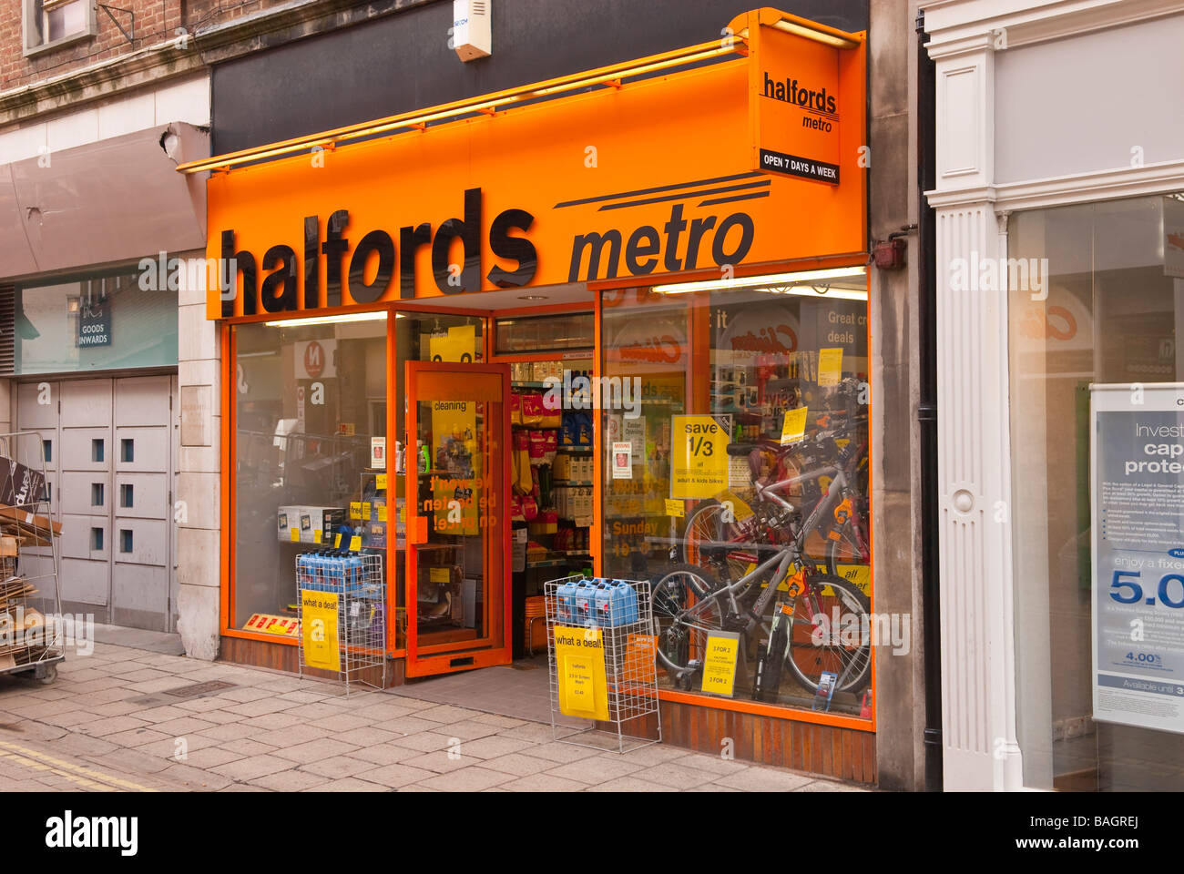 The Halfords metro shop store in York,Yorkshire,Uk Stock Photo - Alamy