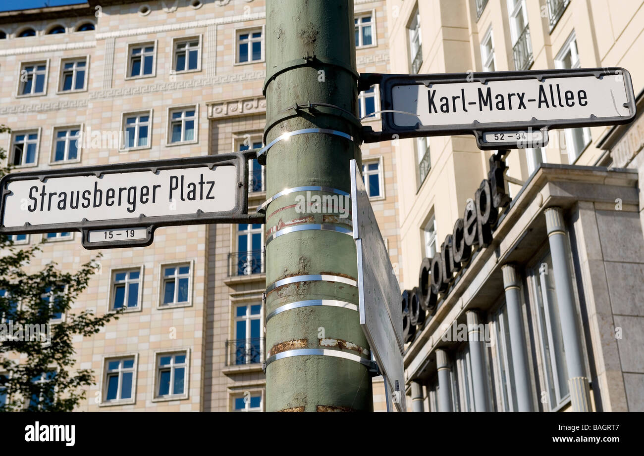 Germany, Berlin, Friedrichshain district, the alley Karl Marx Stock ...