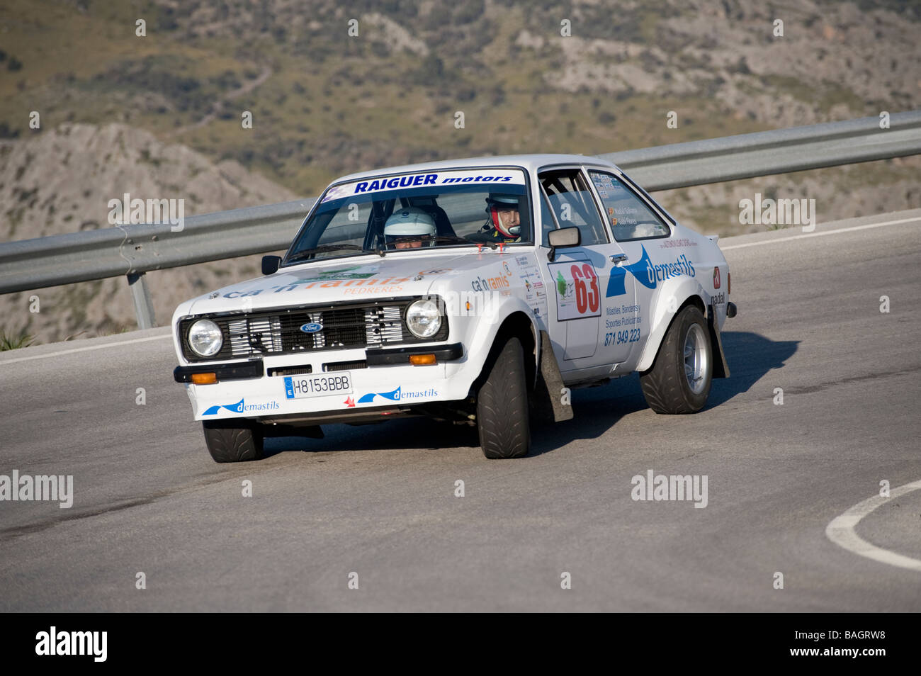 White 1975 Ford Escort classic sports car racing in the Classic car ...