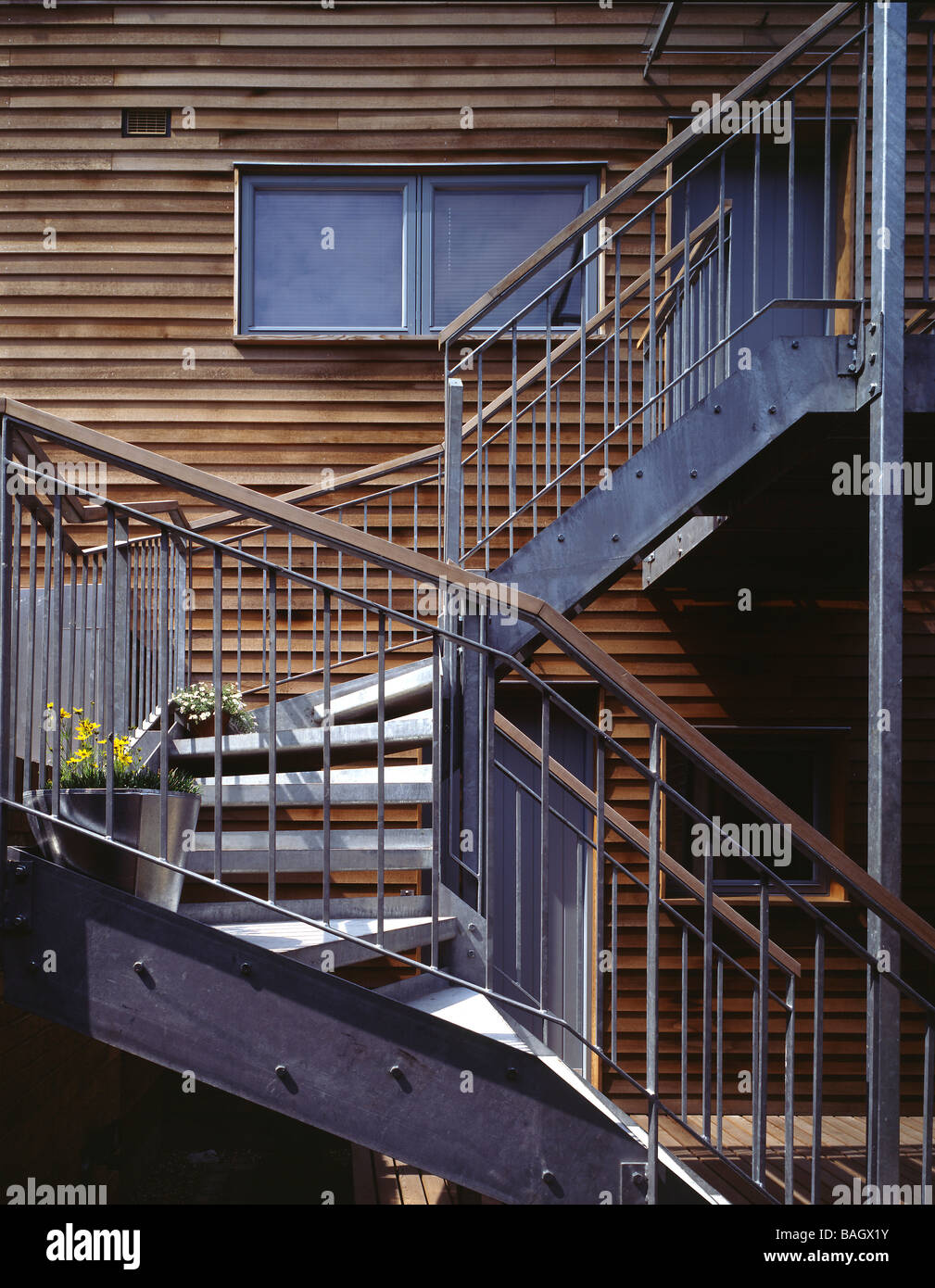 private house galvanised external stair Stock Photo - Alamy
