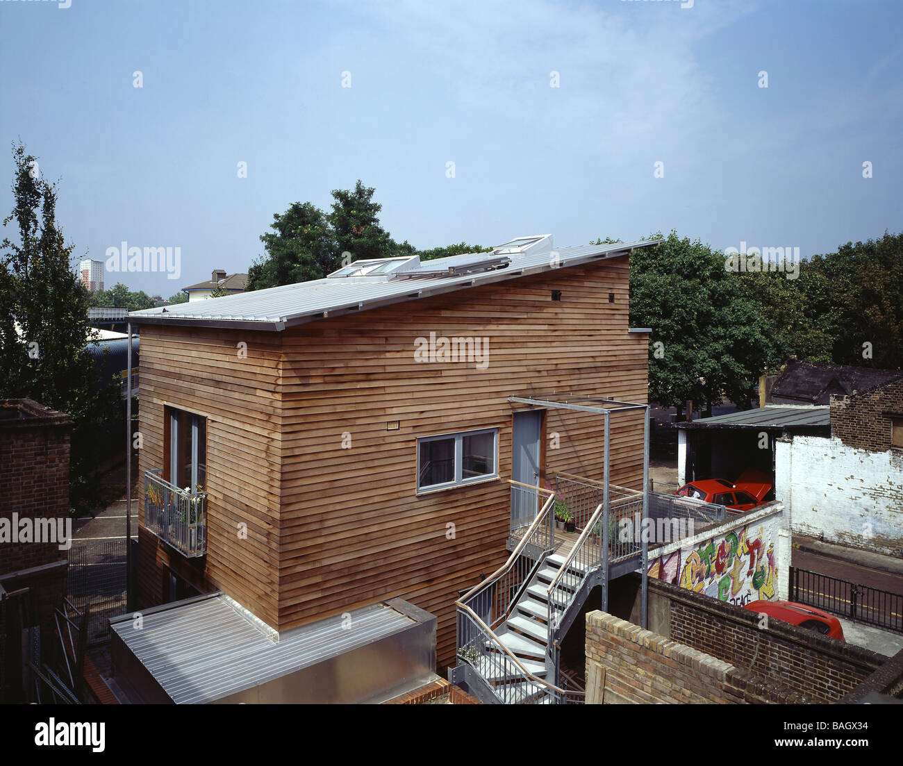private house overall high view from south east Stock Photo - Alamy