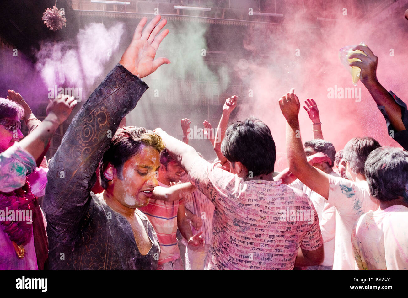 Indian Men At The Holi Festival Mathura India Asia Stock Photo - Alamy