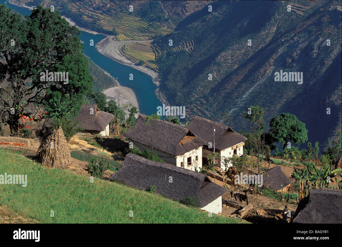 Nepal, Bagmati Zone, Kavrepalanchok District, Thulo Parsel village and ...