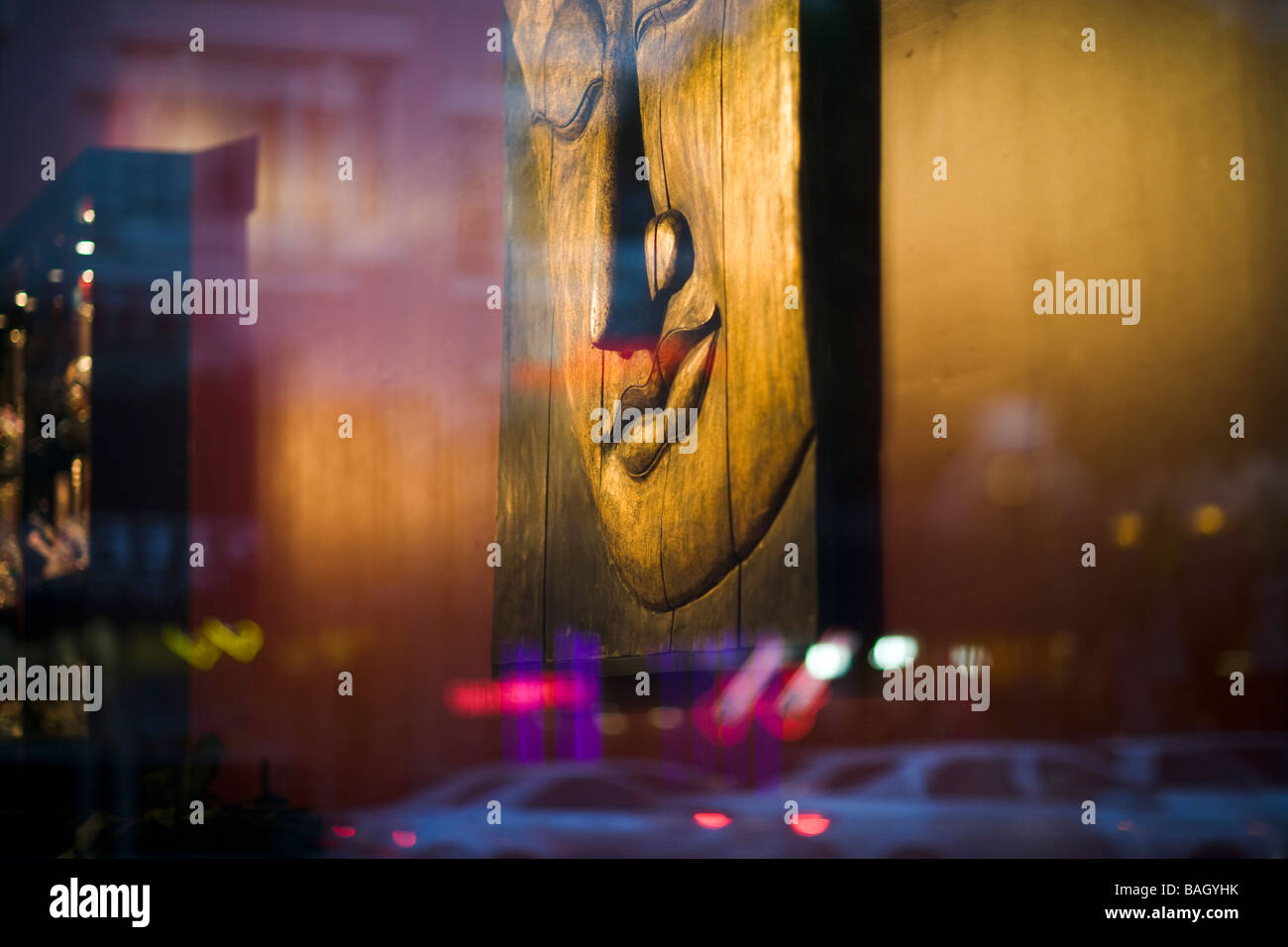 Buddha sculpture in a Hollywood Boulevard shop California United States ...