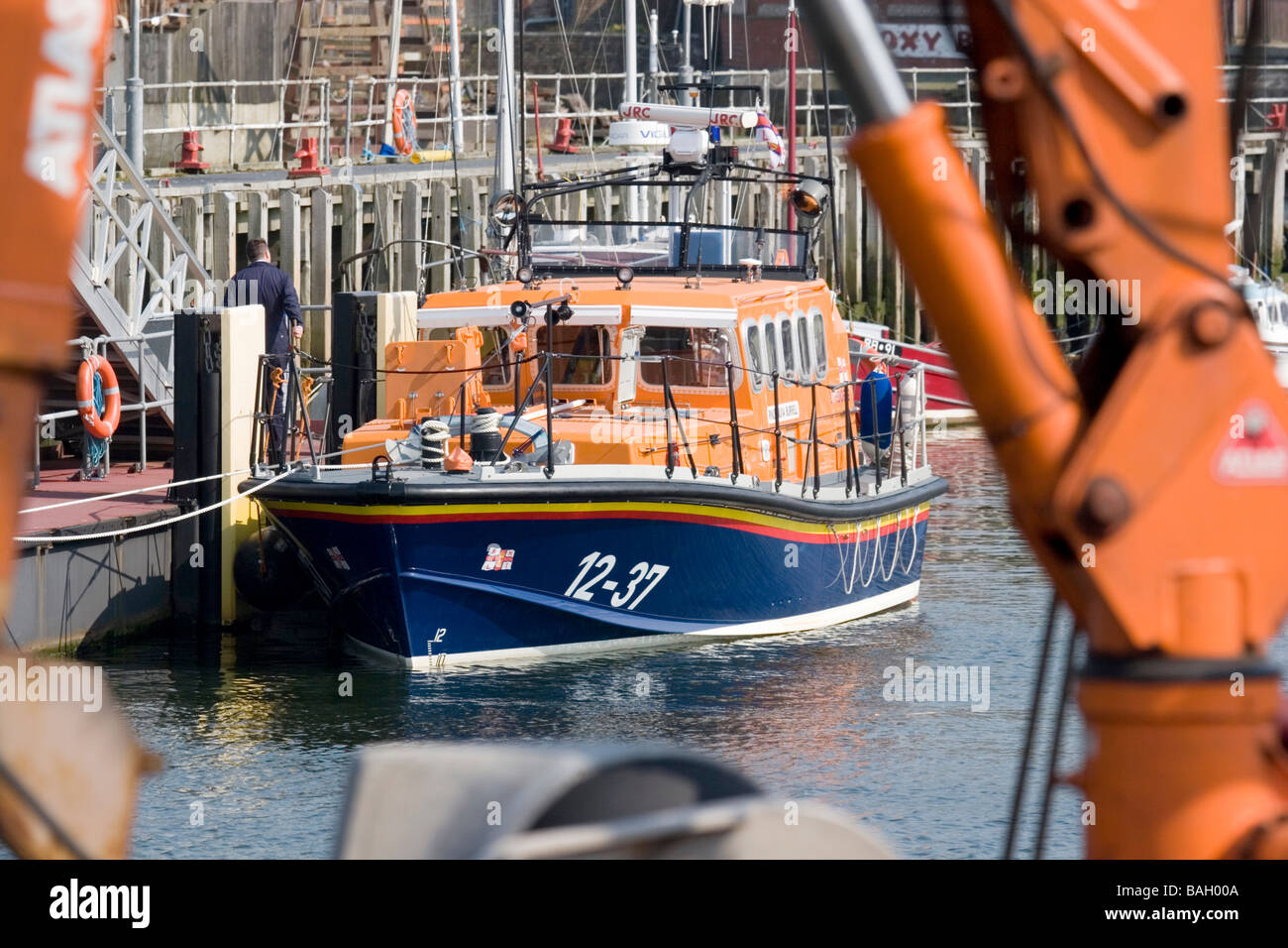 RNLI Lifeboat, based in Girvan harbour, South Ayrshire, Scotland Stock ...