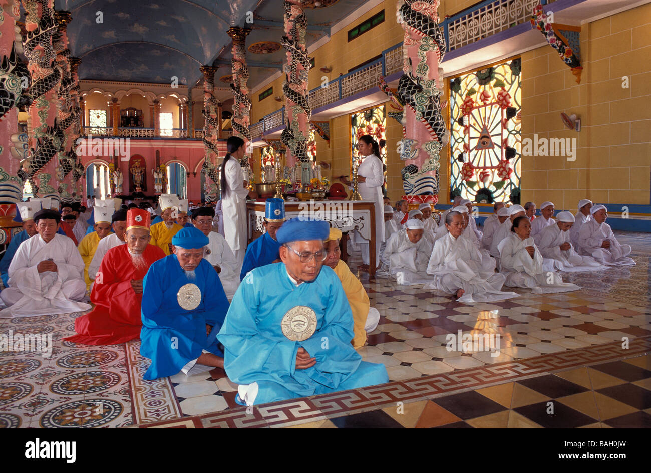 Vietnam, Tay Ninh Province, the Holy See of Caodaism temple near Tay ...