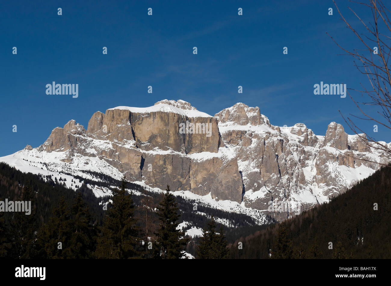 Sella Mountains famous mounts in Italian Dolomiti Stock Photo - Alamy