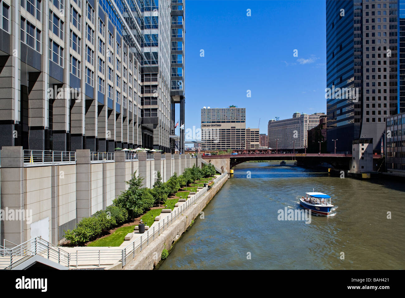 United States, Illinois, Chicago, Loop District, Chicago River, Boeing ...