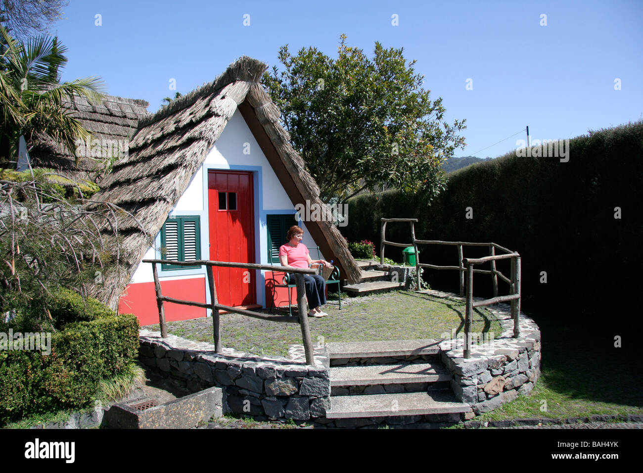 A Maderian A Frame House at Monte Palace gardens Stock Photo - Alamy
